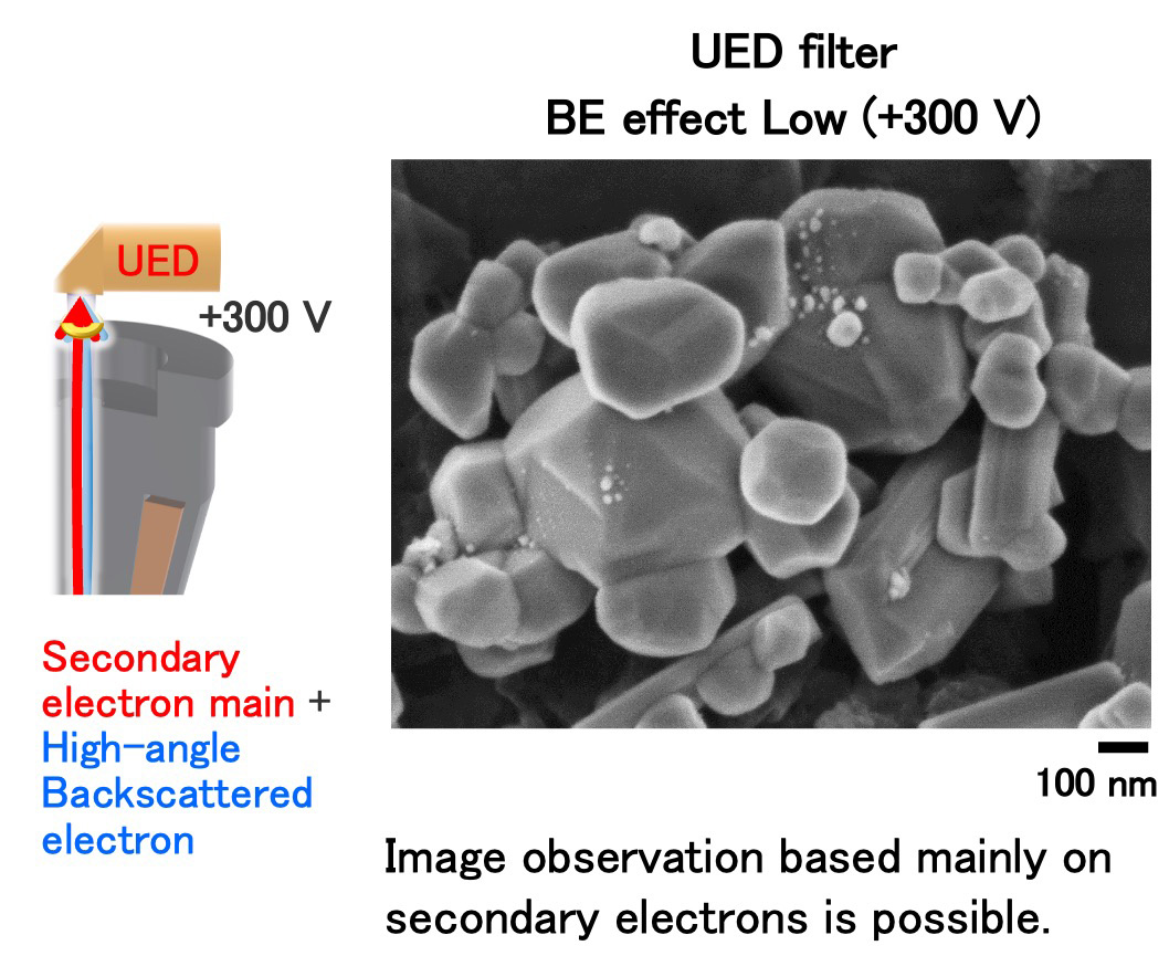 Difference in the appearance of SEM images by each detector of JSM ...